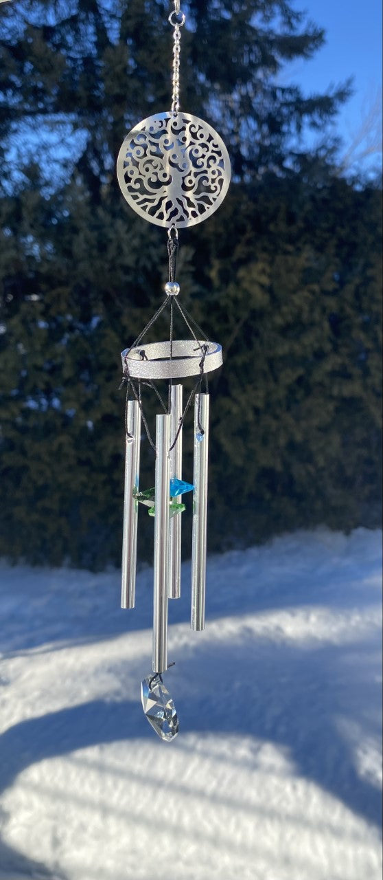 Carillon en métal avec cristal- 10''H Arbre de Vie. – Boutique Terre et ...